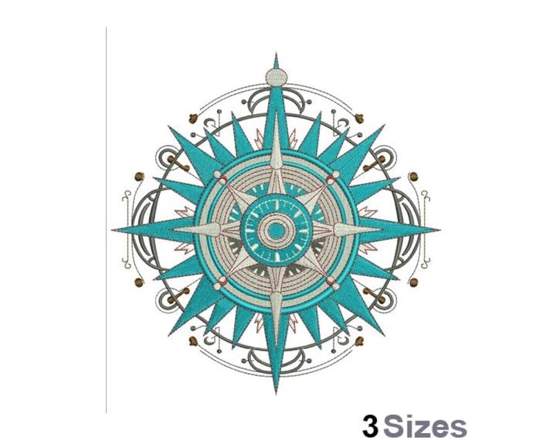 Artistic Compass - Machine Embroidery Design - 3 Sizes - Etsy