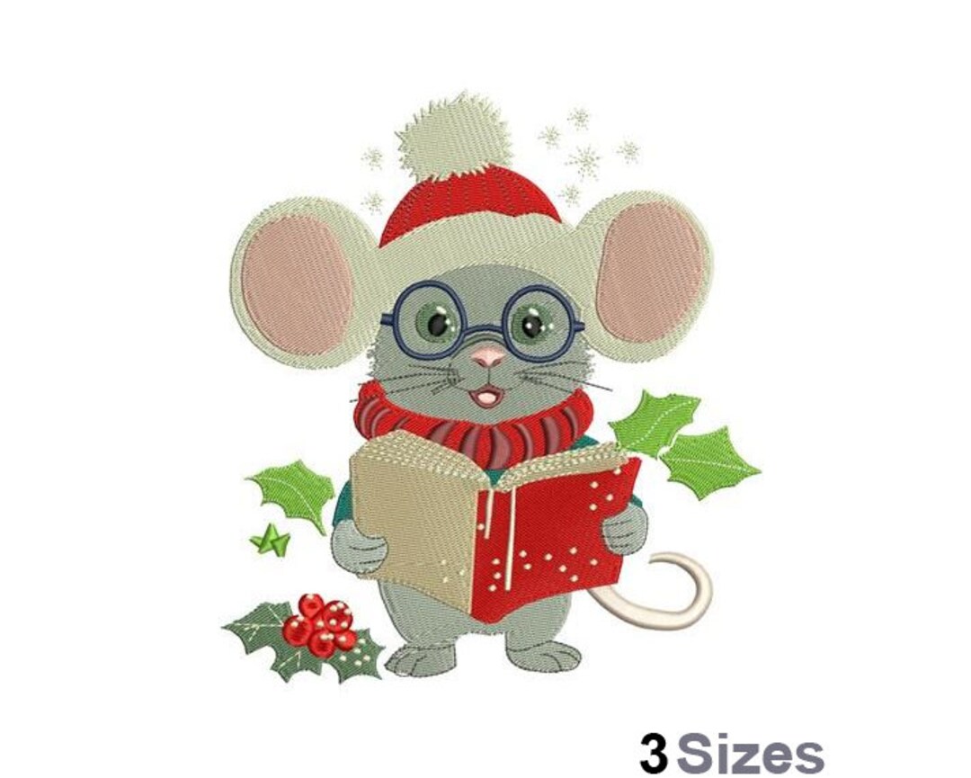 Christmas Mouse - Machine Embroidery Design - 3 Sizes - Etsy