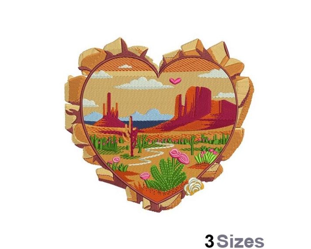 Desert Heart - Machine Embroidery Design - 3 Sizes - Etsy