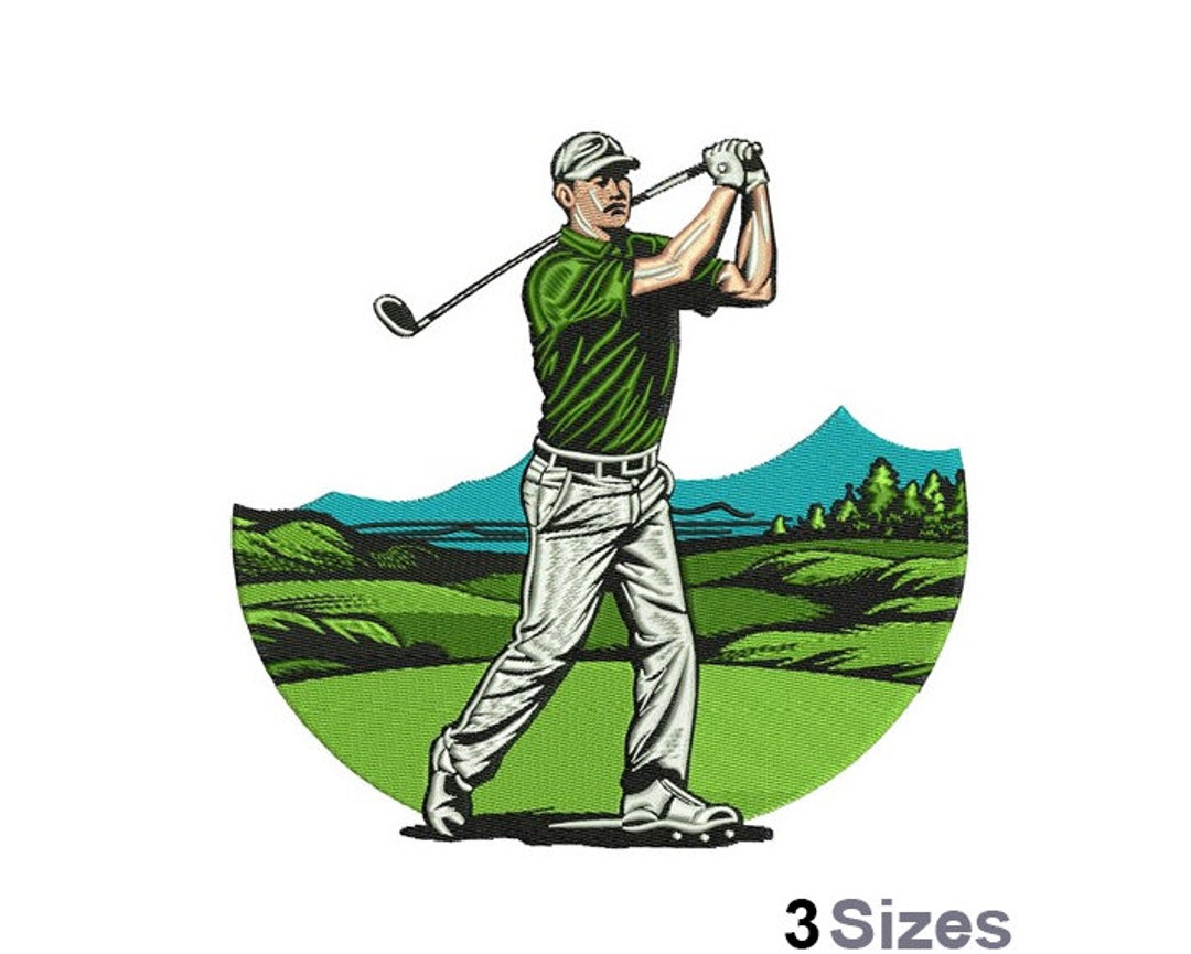 Golfer - Machine Embroidery Design - 3 Sizes - Etsy