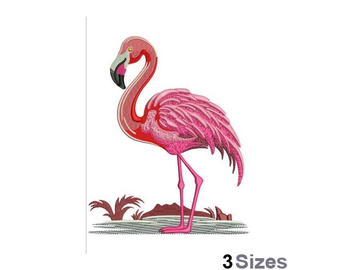 Pink Flamingo - Machine Embroidery Design - 3 Sizes - Etsy