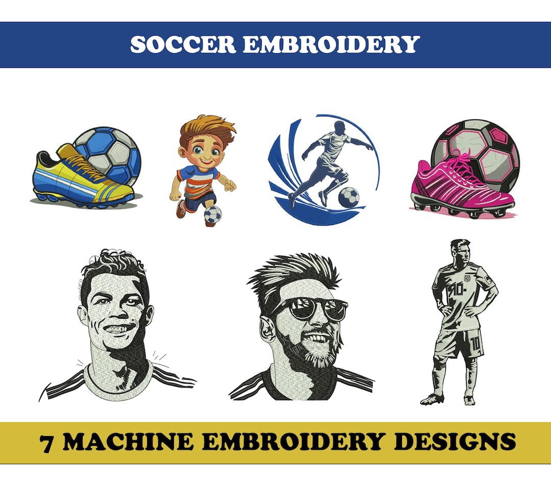 Soccer (7 Designs) - Machine Embroidery Bundle - Etsy