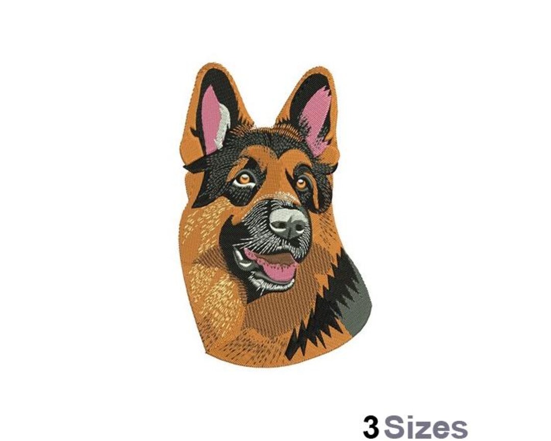 German Shepherd - Machine Embroidery Design - 3 Sizes - Etsy