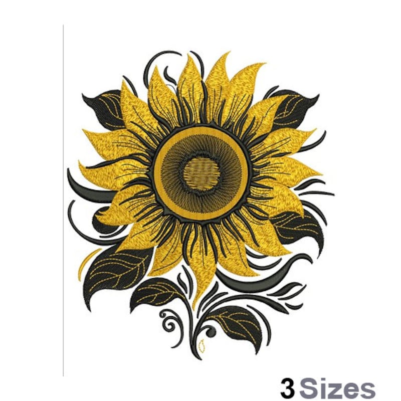 Sunflower Applique Design - Etsy