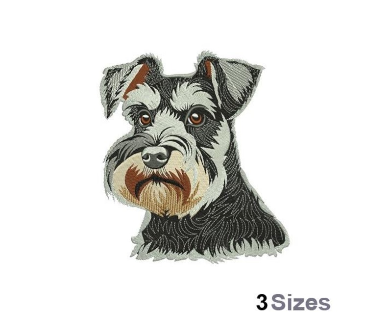 Schnauzer - Machine Embroidery Design - 3 Sizes - Etsy