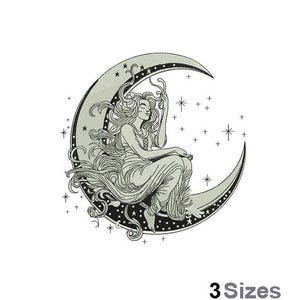 Moon Lady - Machine Embroidery Design - 3 Sizes - Etsy