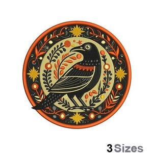 Folk Art Crow - Machine Embroidery Design - 3 Sizes - Etsy