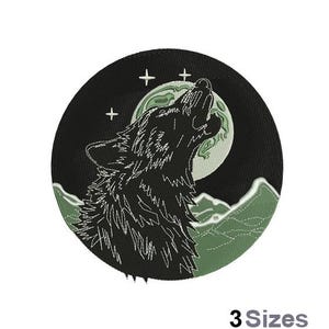 Wolf Howl - Machine Embroidery Design - 3 Sizes - Etsy
