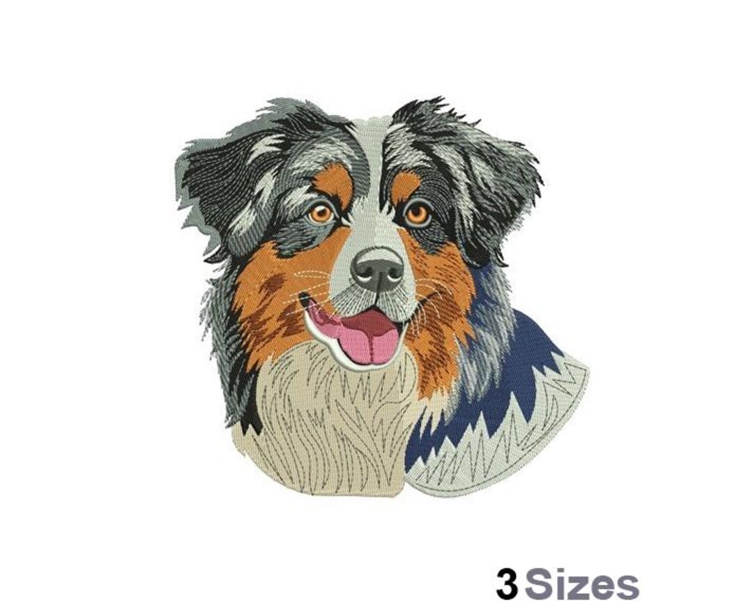 Australian Shepherd - Machine Embroidery Design - 3 Sizes - Etsy