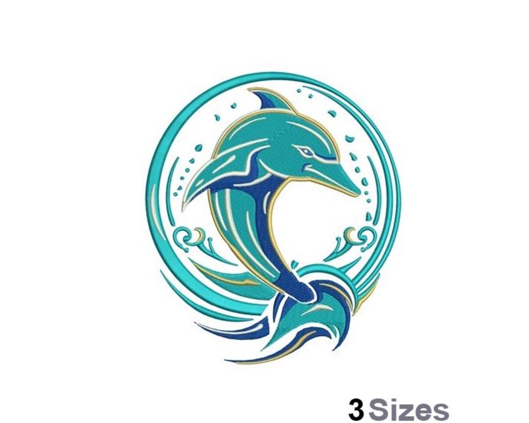 Dolphin - Machine Embroidery Design - 3 Sizes - Etsy