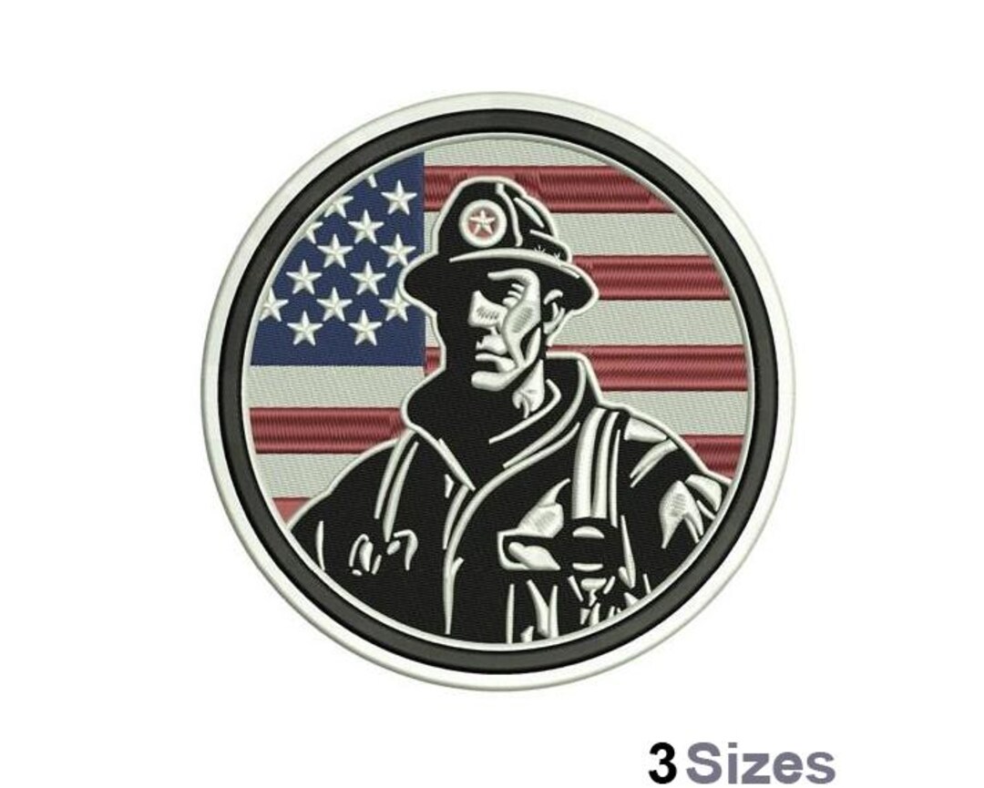 Usa Firefighter - Machine Embroidery Design - 3 Sizes - Etsy