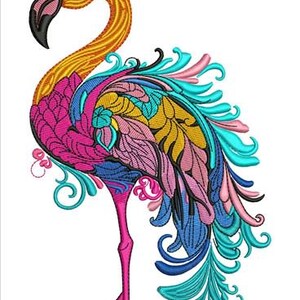 Flamingos (9 Designs) - Machine Embroidery Bundle, Tropical Birds, Pink ...