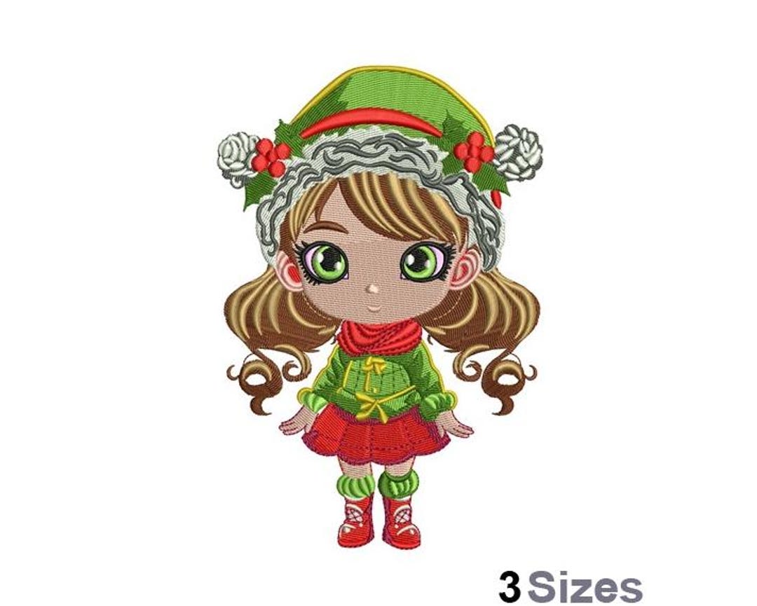 Christmas Girl Elf - Machine Embroidery Design - 3 Sizes - Etsy