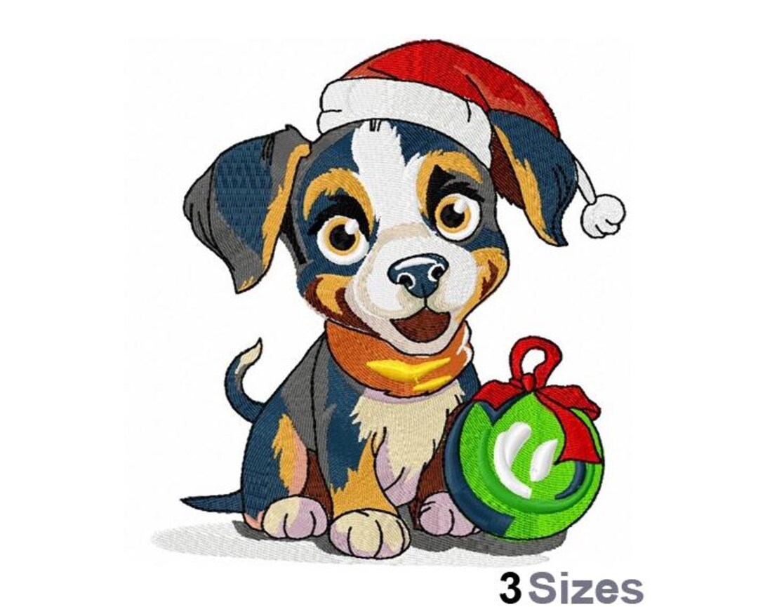 Holiday Dog - Machine Embroidery Design - 3 Sizes - Etsy