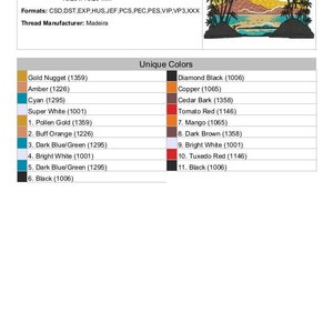 Summer Sunset - Machine Embroidery Design - 3 Sizes - Etsy