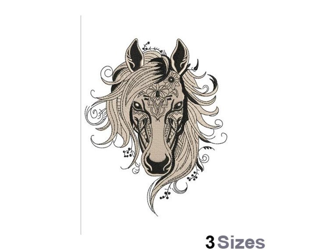 Horse Head - Machine Embroidery Design - 3 Sizes - Etsy