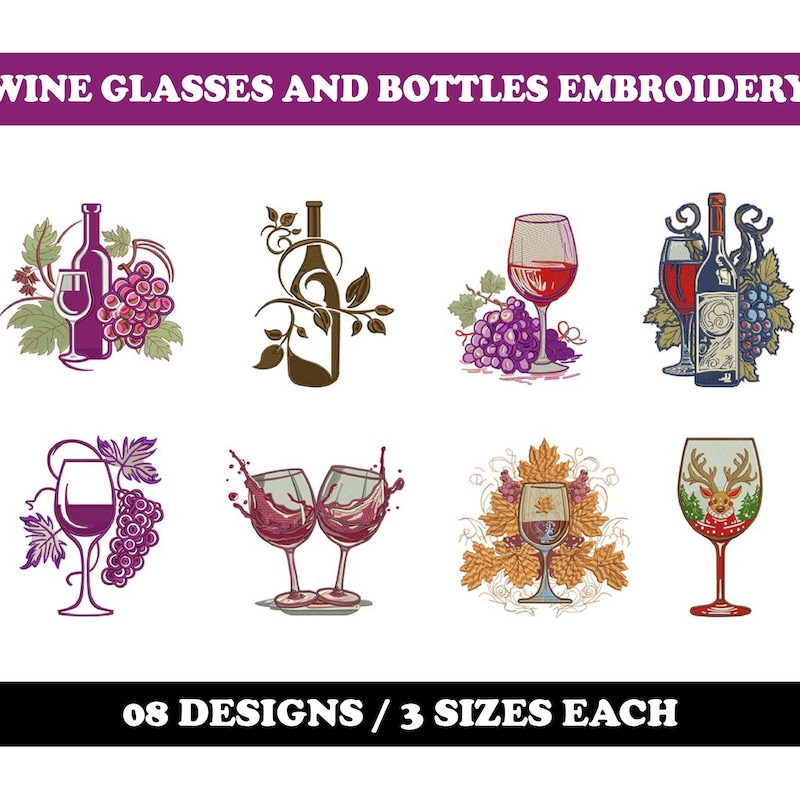 Wine Embroidery - Etsy