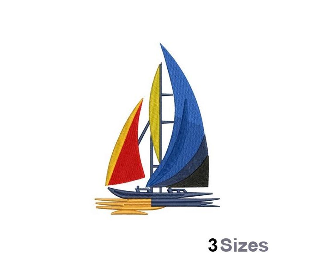 Sailboat - Machine Embroidery Design - 3 Sizes - Etsy