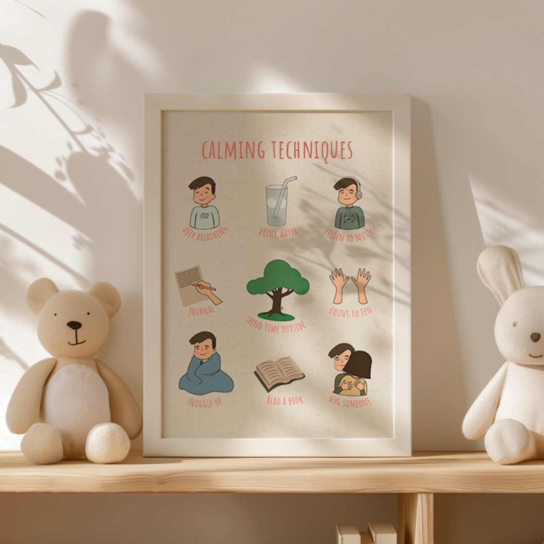 Calming Techniques Poster for Boys Emotional Well-being Educational Art ...
