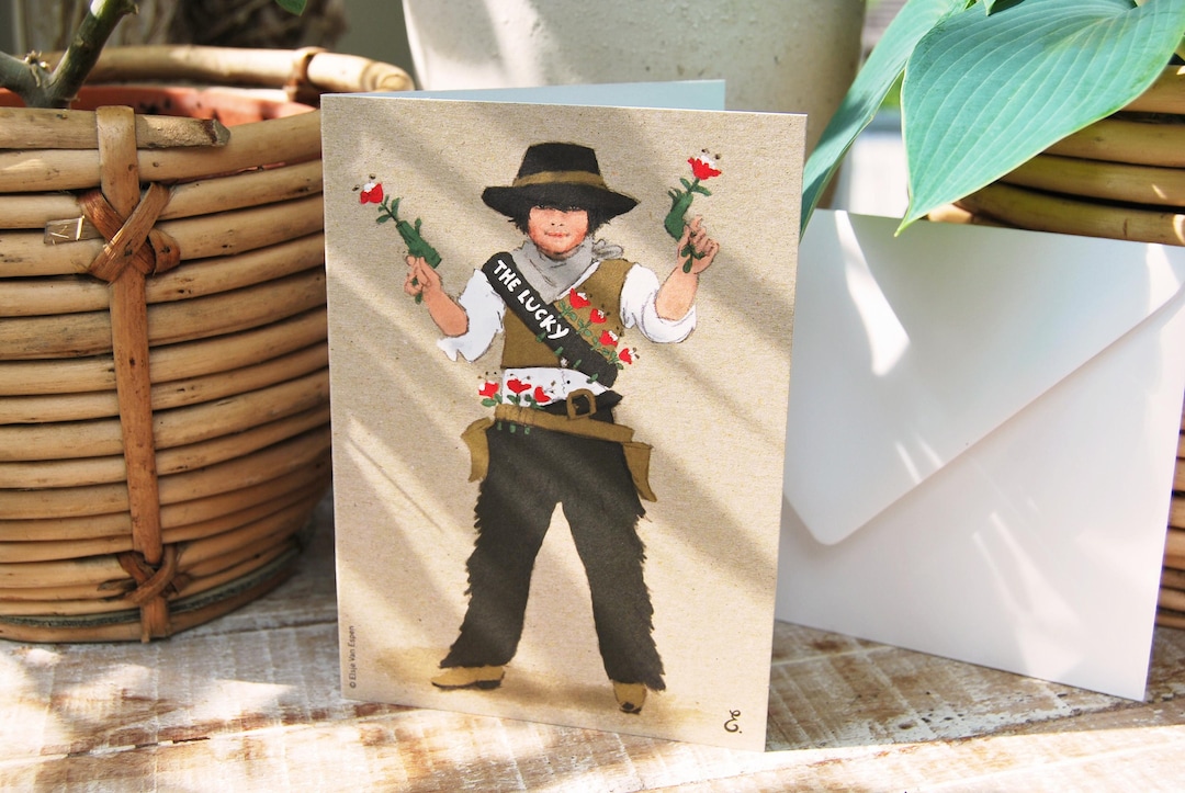 The Lucky Card Birthday Card Cowboy Greeting Card Card Get Well Soon ...