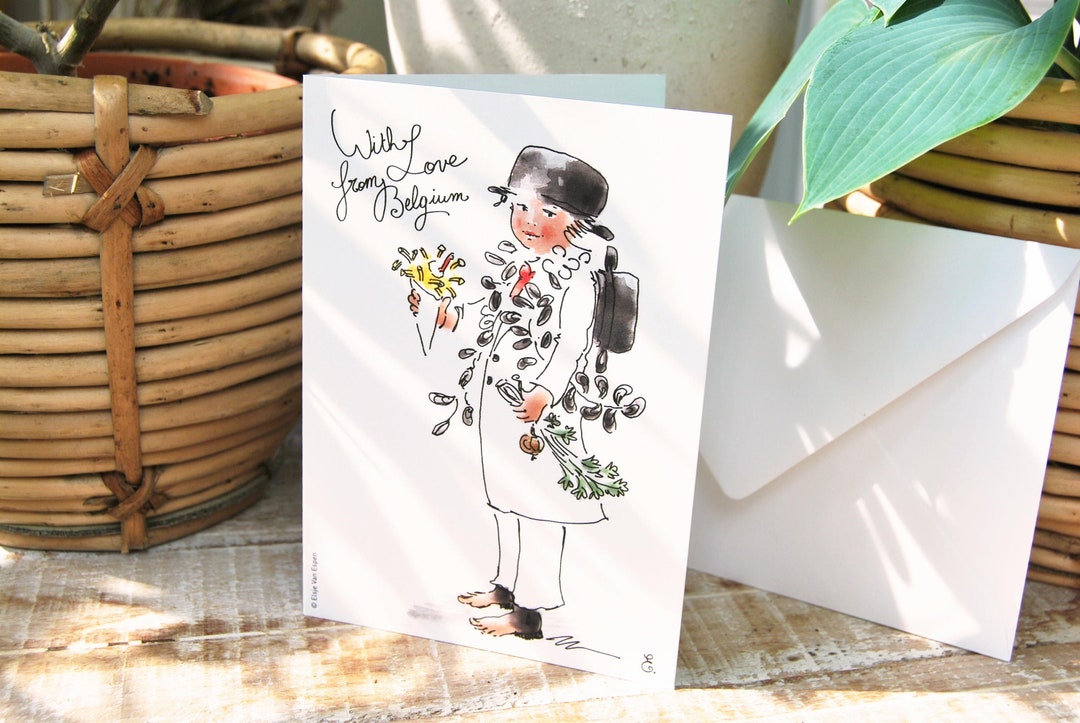 French Fries With Mussels Greeting Card | Tourist Card From Belgium ...