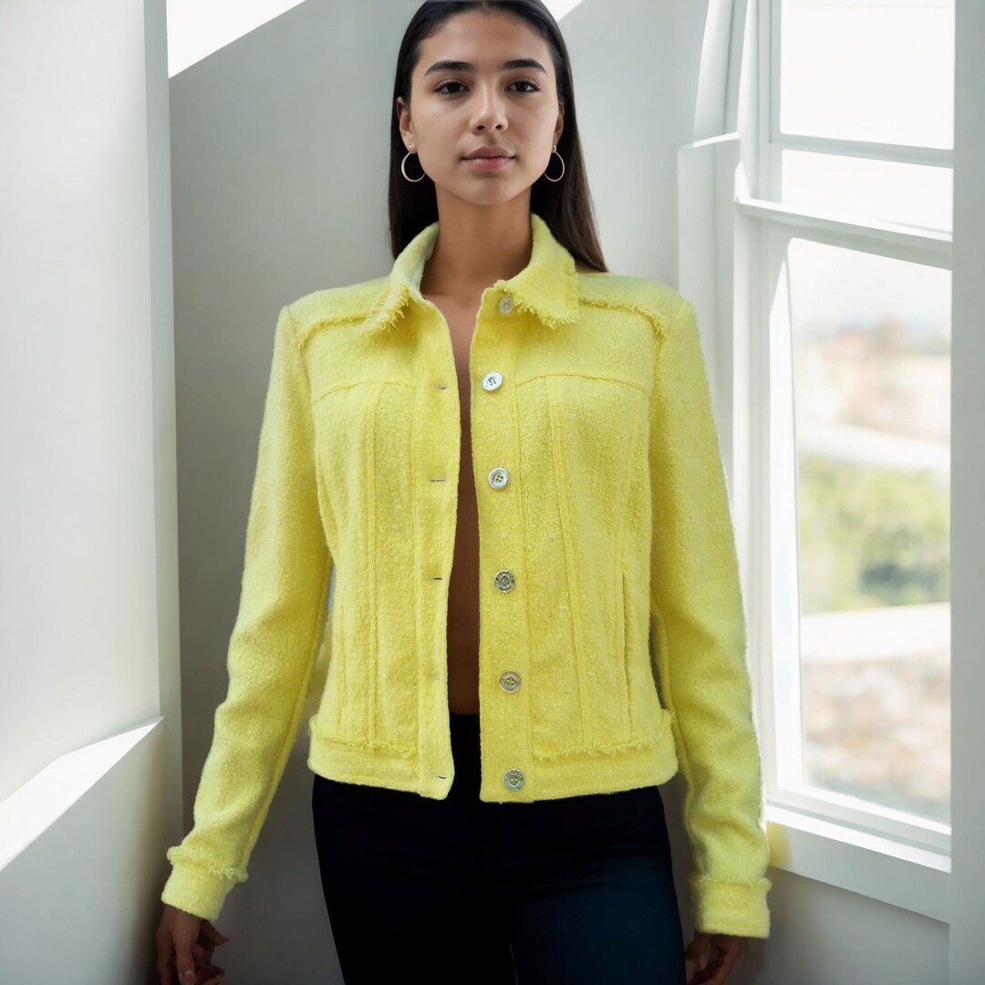 VERSACE Vintage Jacket, 2000s Versace Jeans Couture Jacket, Yellow ...