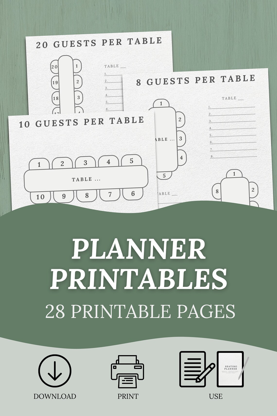 Printable Event Seating Planner, Printable Seating Arrangement ...