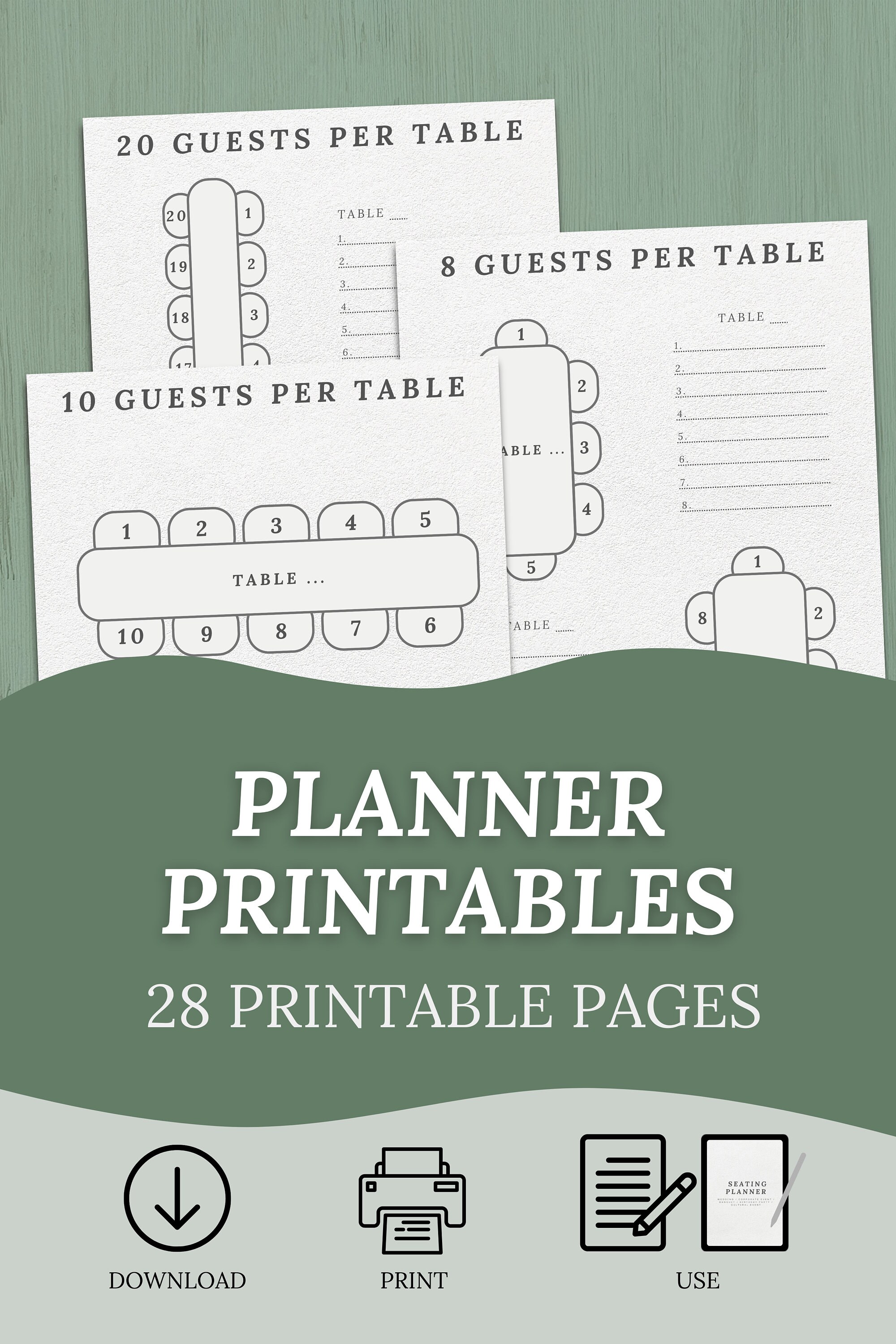 Printable Event Seating Planner, Printable Seating Arrangement ...
