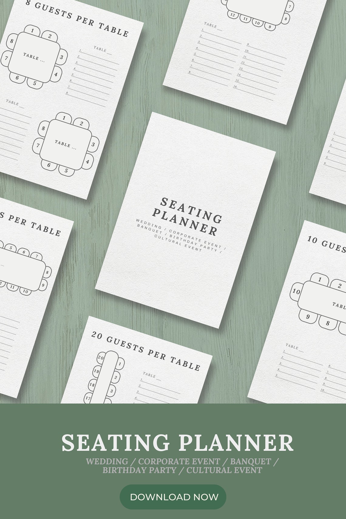 Printable Event Seating Planner, Printable Seating Arrangement ...