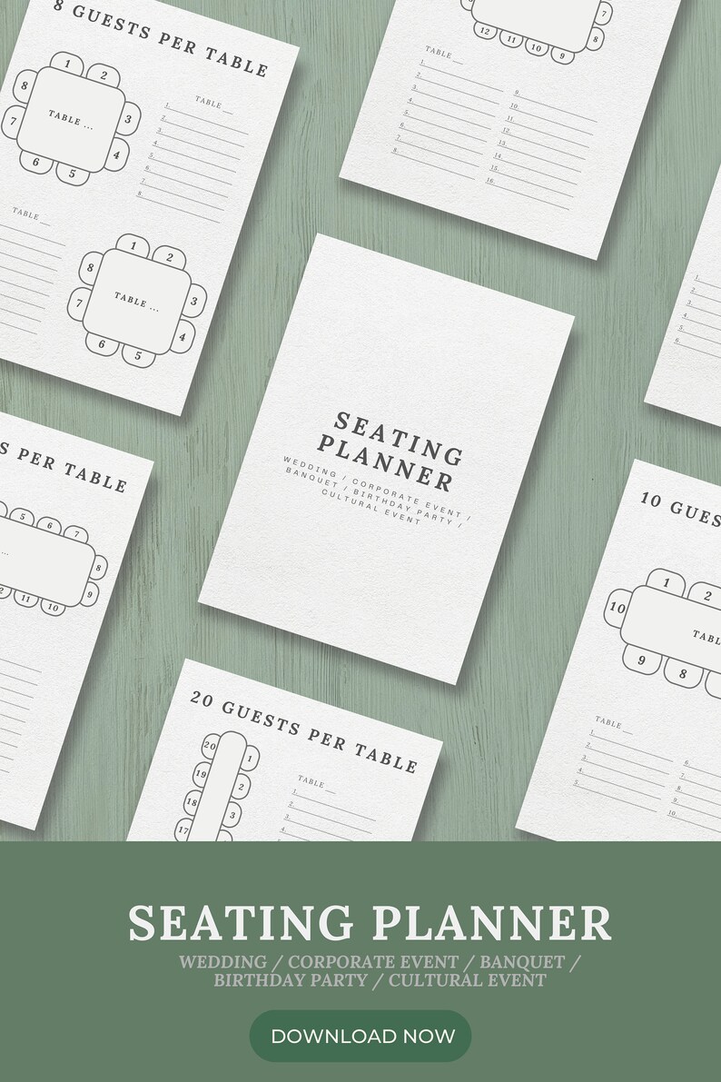 Printable Event Seating Planner, Printable Seating Arrangement ...