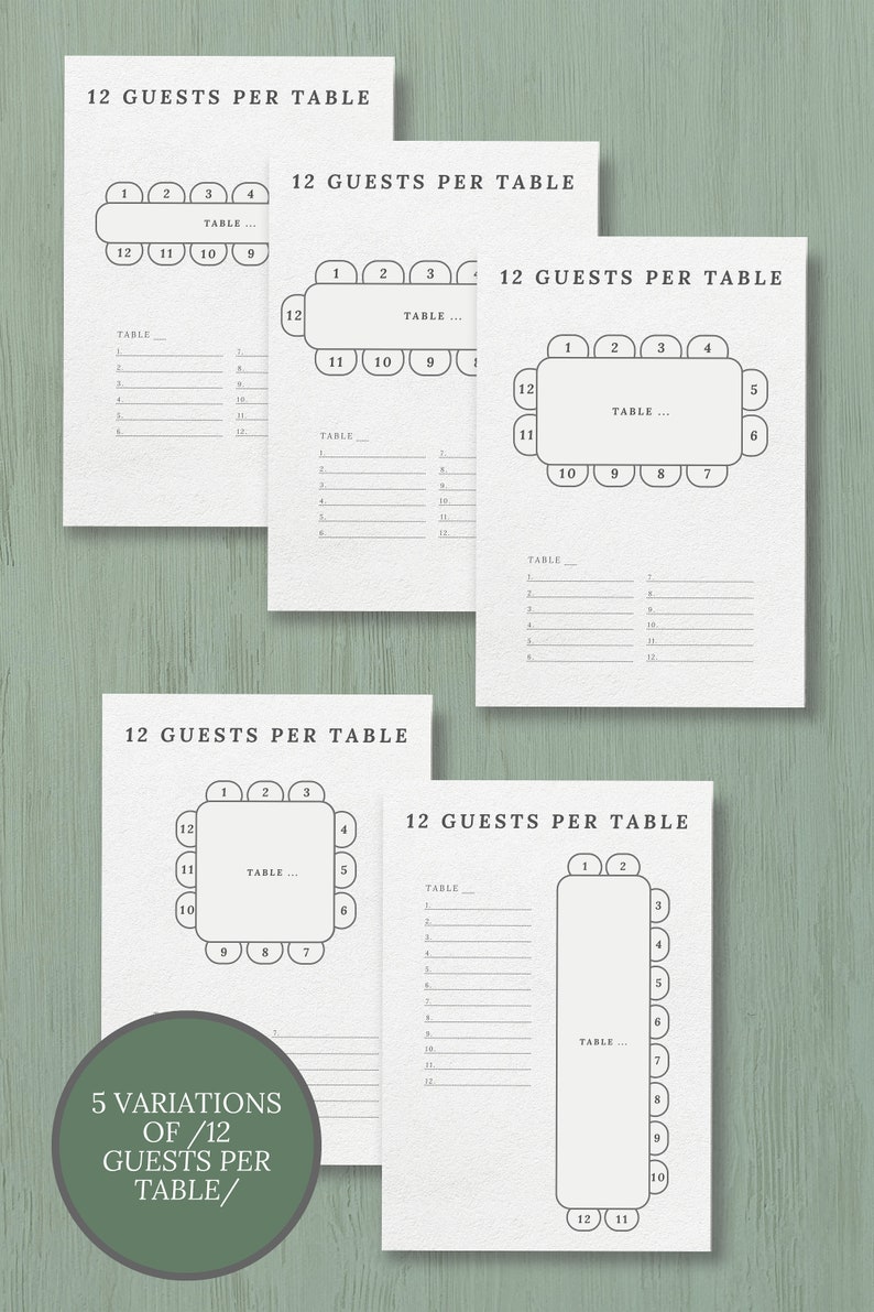 Printable Event Seating Planner, Printable Seating Arrangement ...