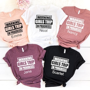Custom Girls Trip T-shirt, Women Travel Shirt,custom Destination Girls Trip Shirt, Custom ...