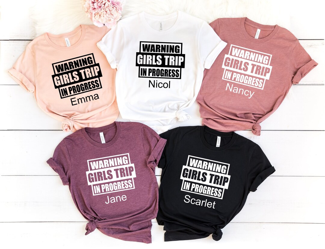 Custom Girls Trip T-shirt, Women Travel Shirt,custom Destination Girls Trip Shirt, Custom ...