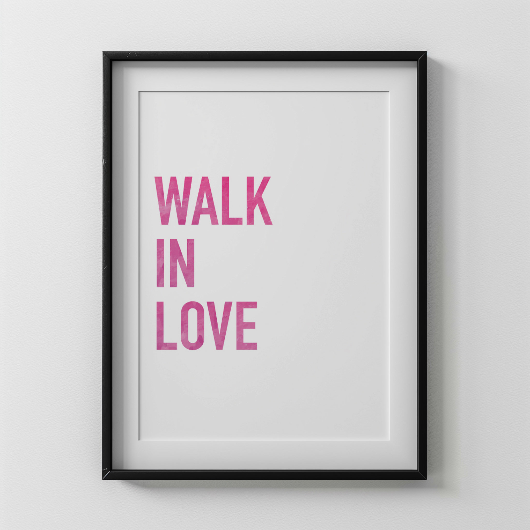 Walk in Love: Neon Pink Watercolor Scripture Art Print - Etsy