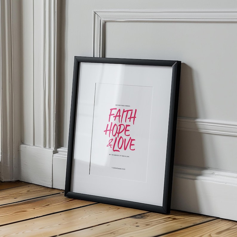 Faith, Hope & Love Scripture Art Print - Etsy
