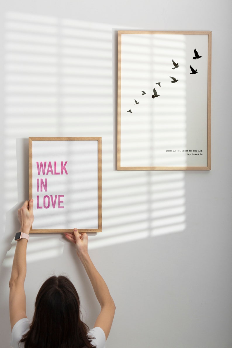 Walk in Love: Neon Pink Watercolor Scripture Art Print - Etsy