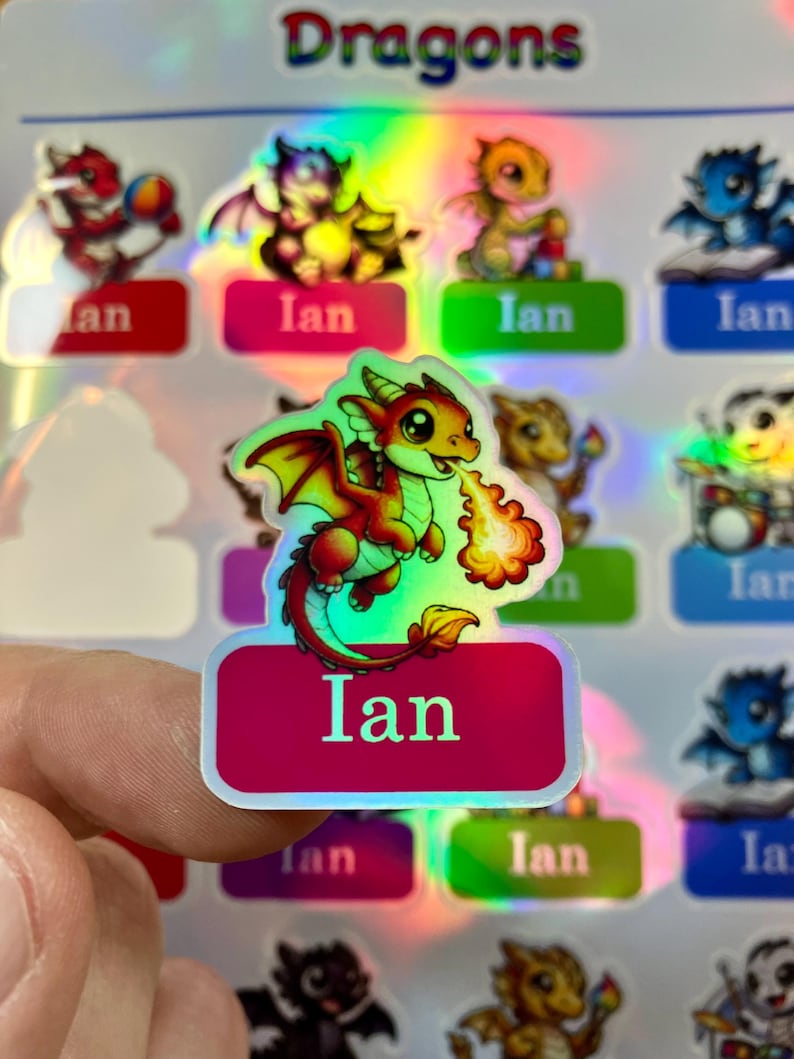 Cute Dragon Labels for Kids, Name Labels for Kids, Cute Daycare Labels ...