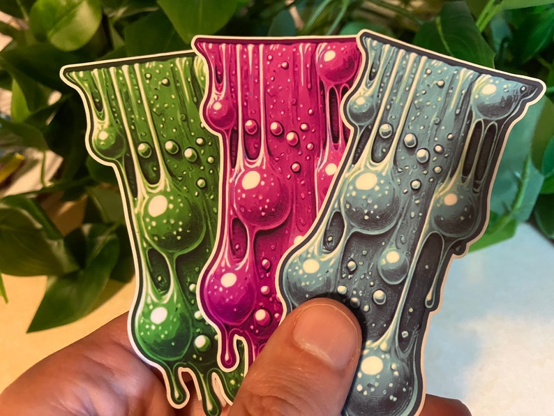 Slime Stickers, Fun Slime Decals, Dripping Slime, Slime Die Cut ...