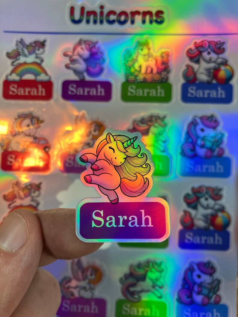 Cute Unicorn Name Labels, Name Labels for Kids, Cute Unicorn Stickers ...