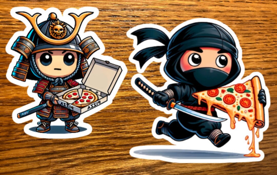Ninja and Samurai Stickers, Ninja Vs Samurai Decals, Fun Ninja Stickers ...