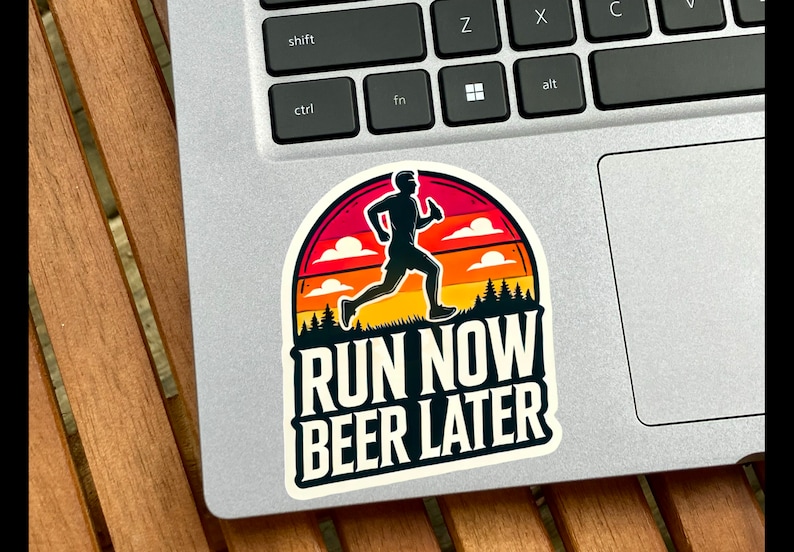 Run Now Beer Later Running Sticker, Funny Running Stickers, Running ...