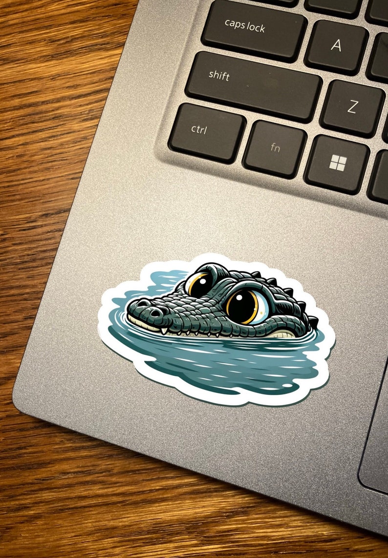 Sneaky Alligator Vinyl Sticker, Cute Alligator, Alligator Decals, Water ...