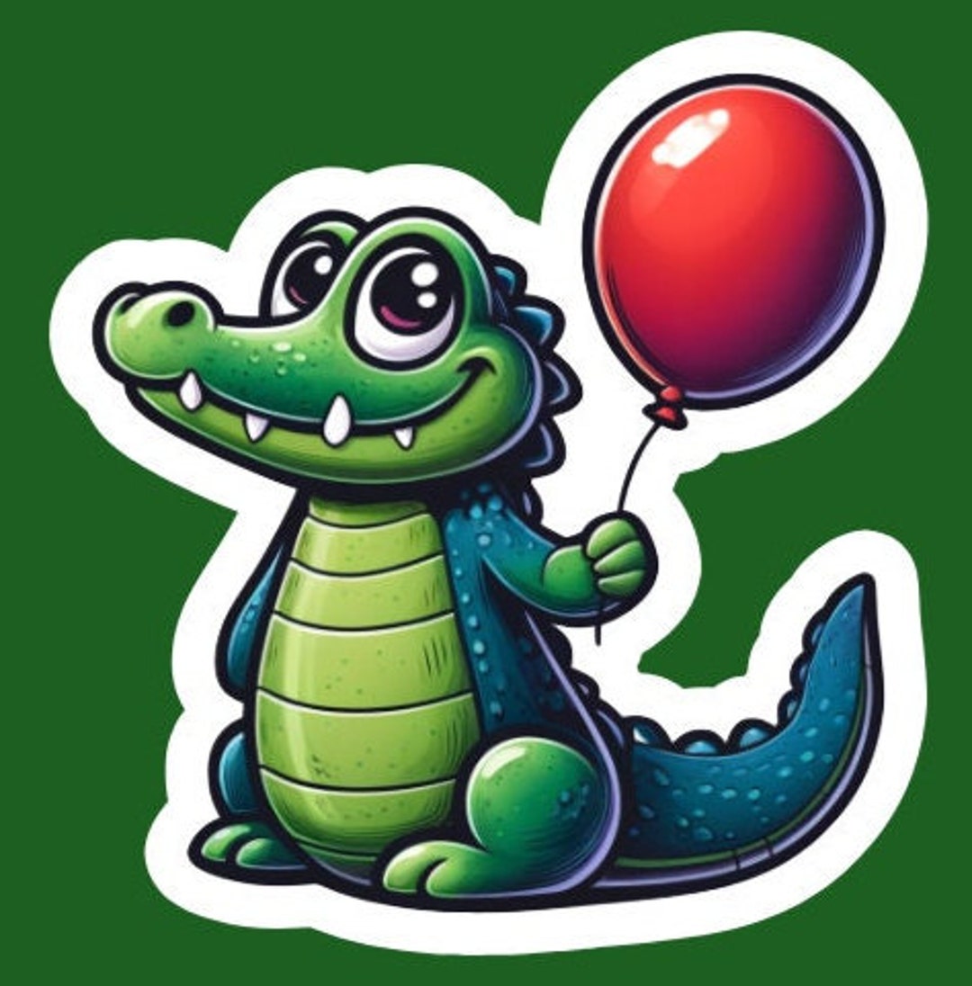 Alligator Stickers, Cute Gator, Cute Laptop Decal, Unique Die Cut ...
