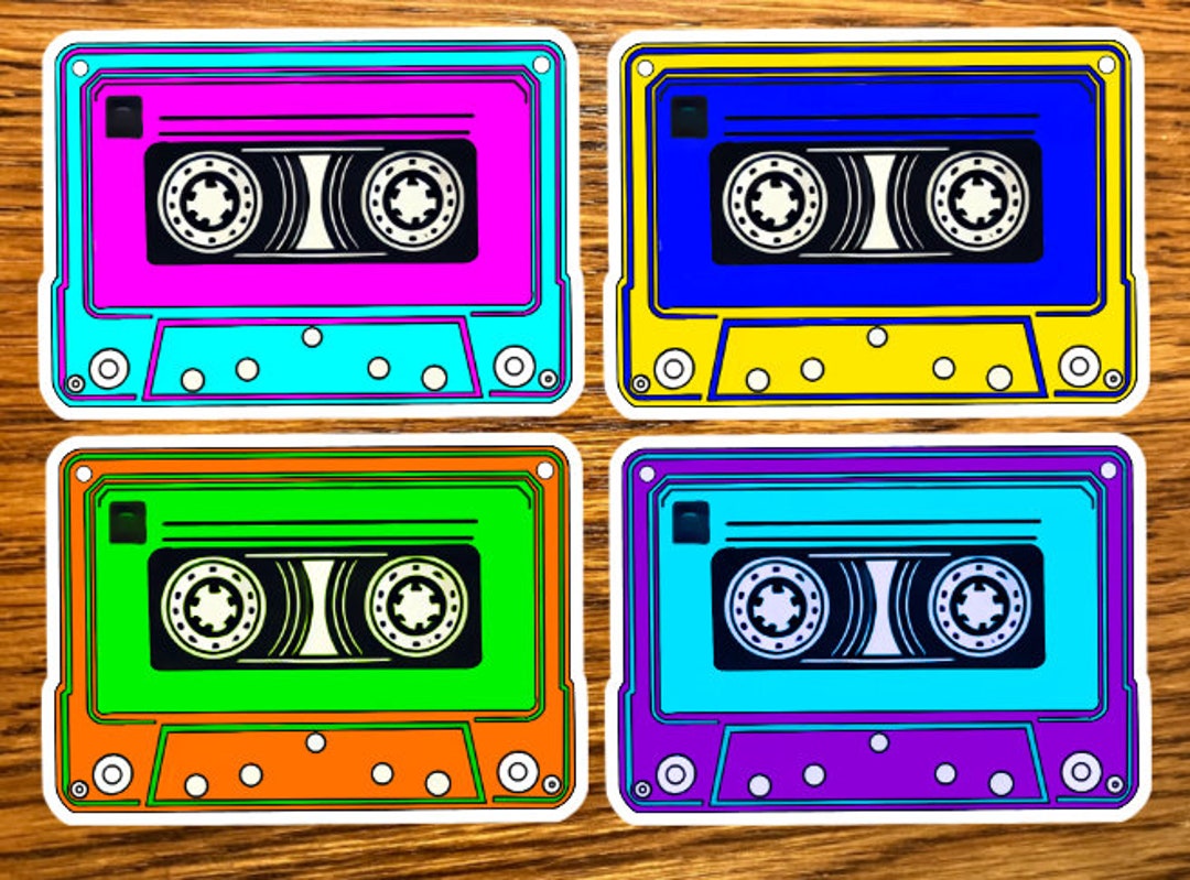 90s Cassette Sticker Set, Retro Cassette Tape Stickers, Nostalgic 90s ...