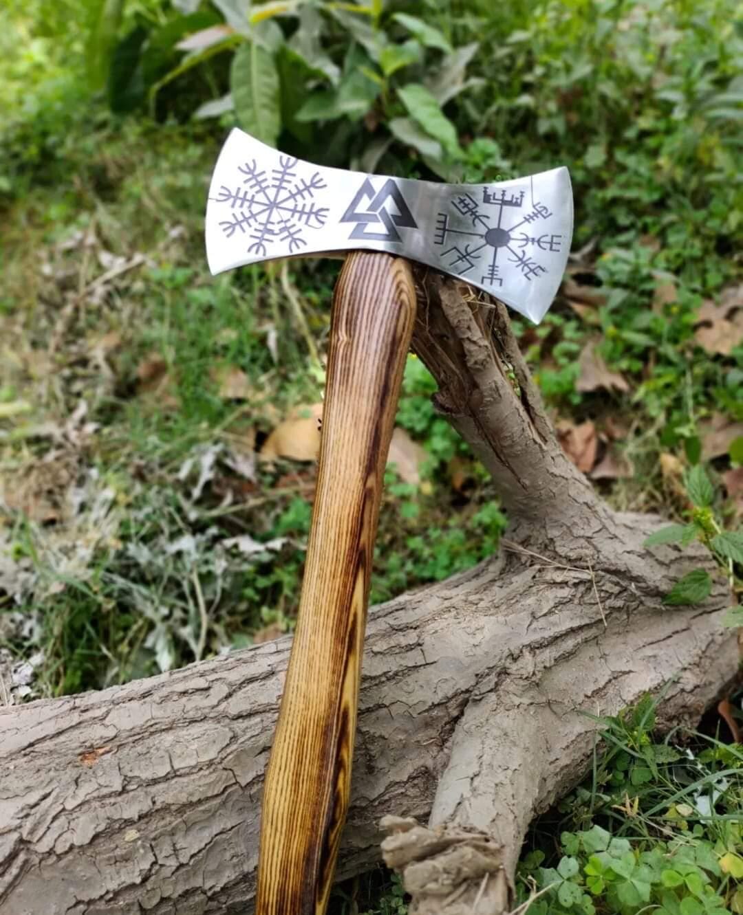 Beautiful Custom Handmade Viking Forged Axe, Groomsmen Gift , Birthday ...