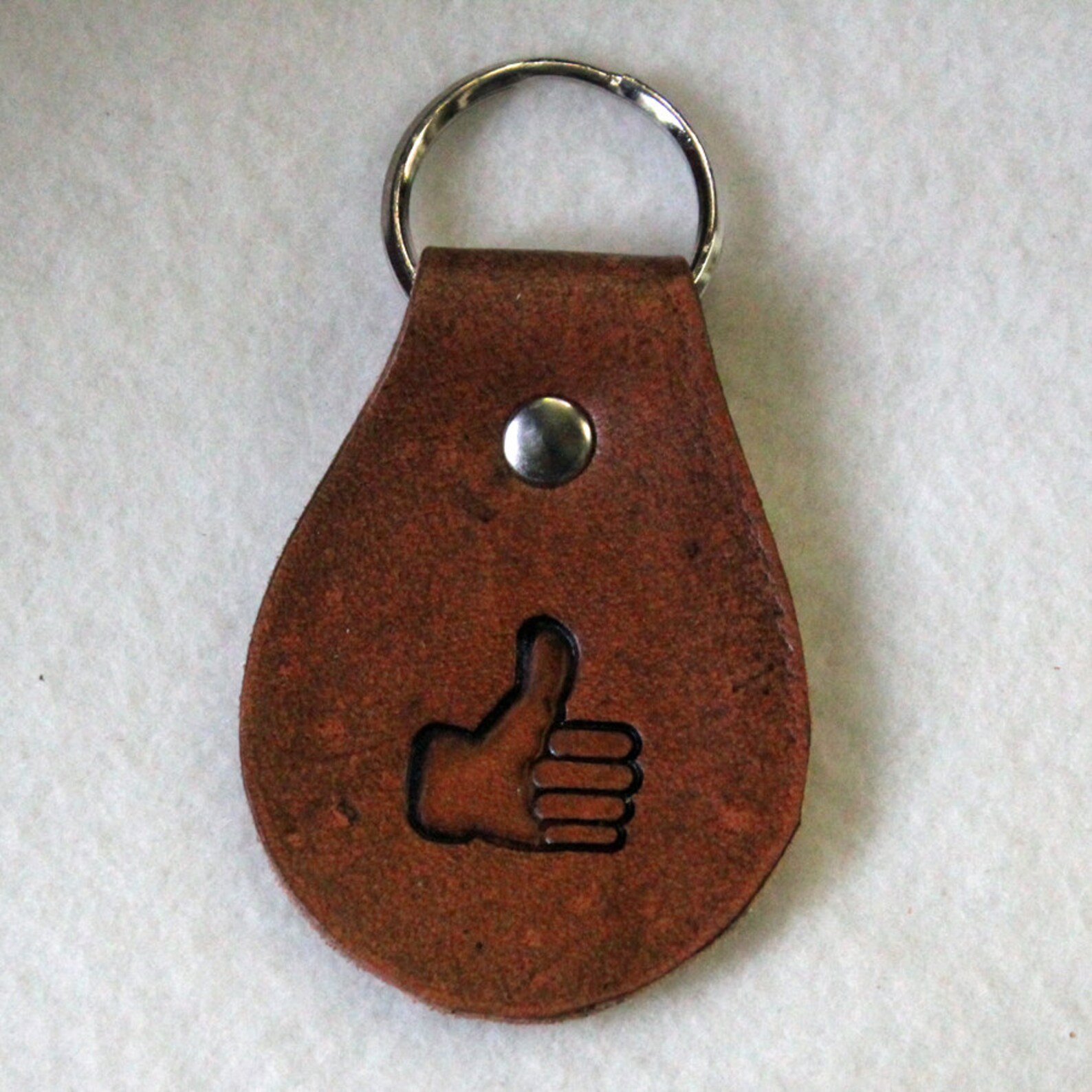 Leather Key Fob Two Hands One Heart Emoji - Etsy