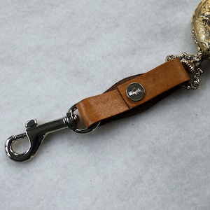 Leather Pocket Watch Fob - Reddish Brown With Black Hardware - Etsy