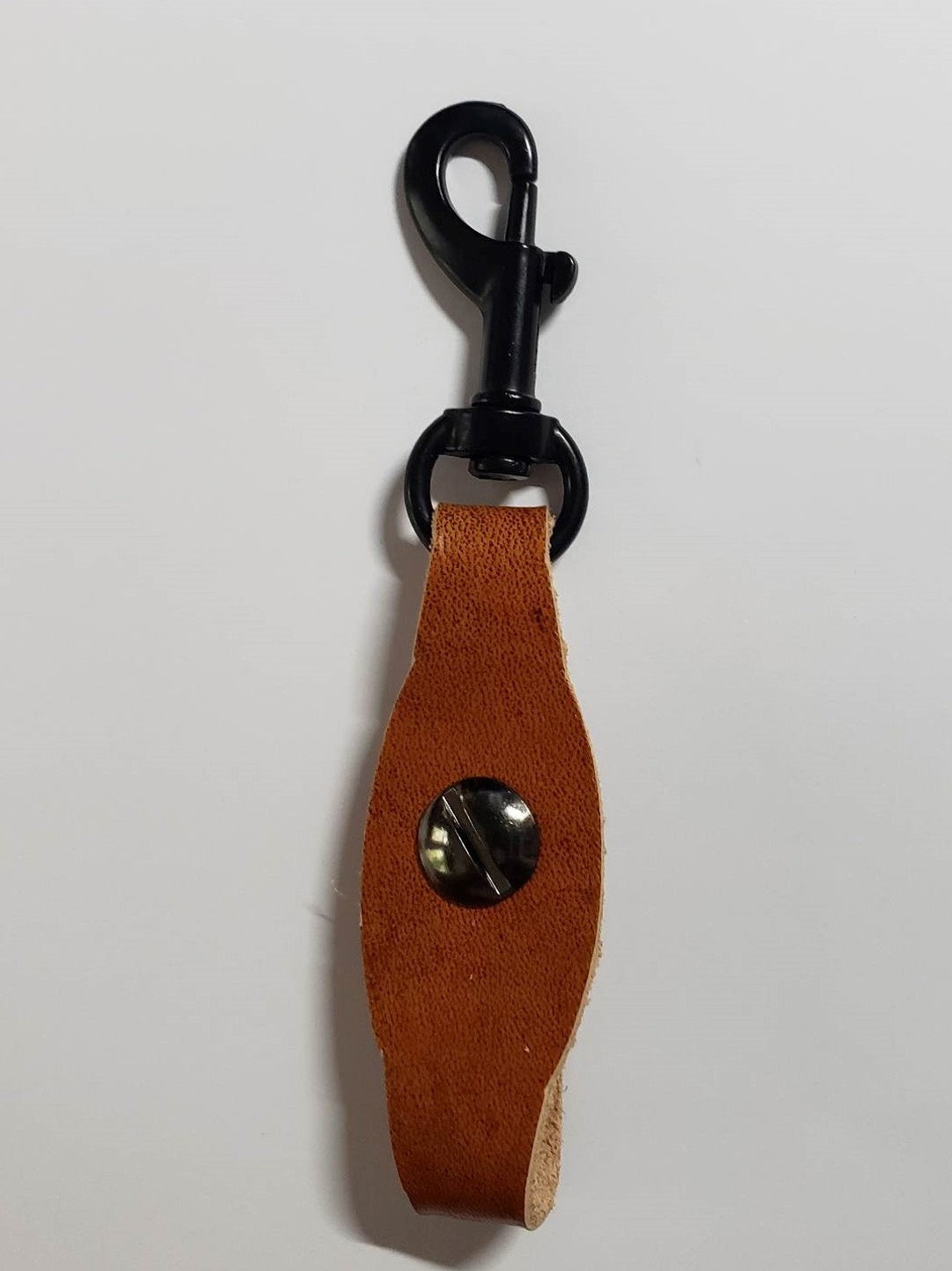 Leather Pocket Watch Fob - Brown With Black Hardware - Etsy