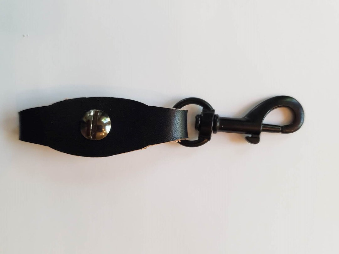Leather Pocket Watch Fob - Black With Black Hardware - Etsy