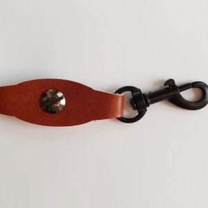 Leather Pocket Watch Fob - Reddish Brown With Black Hardware - Etsy